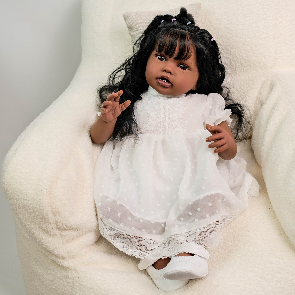 African American Cloth Body Doll - 24 Inch Lottie with Rooted Hair & V ...