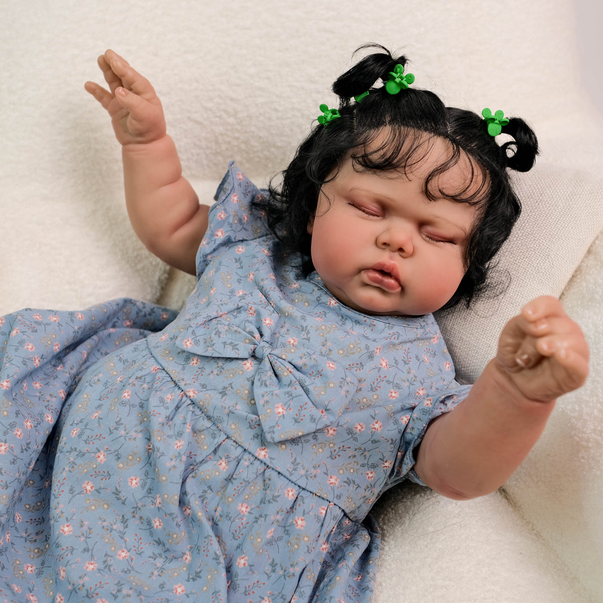 African American Brown Skin Cloth Body Doll - 24" Pickle with Rooted B ...