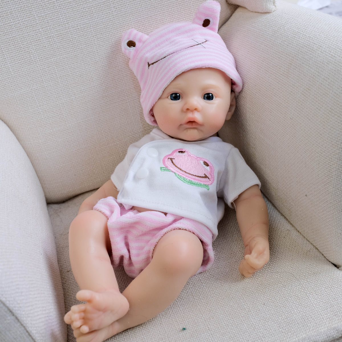 12 inch Full Solid Silicone Reborn Baby Dolls Pinky Reborn Hyper-reali