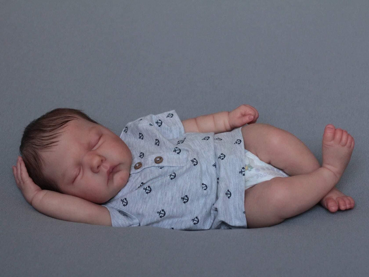 19 Inch Sleeping Lifelike Reborn Baby Dolls Girl Marley Cloth Body Bab ...