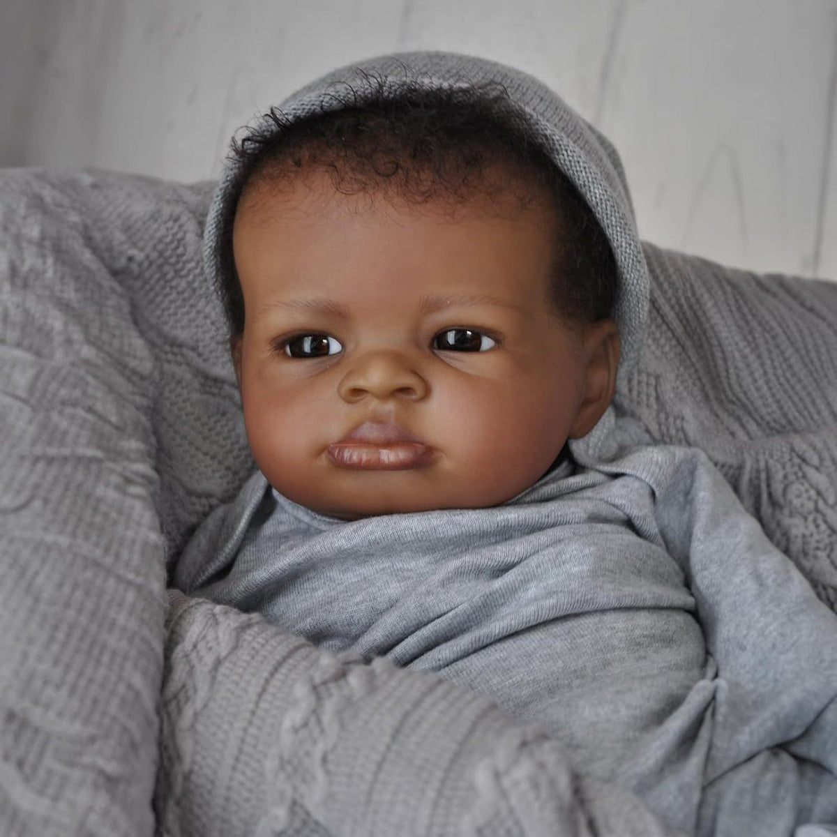 Lanny the Adorable 20 inch Reborn Baby - Soft Cloth Body, Warm Brown E ...