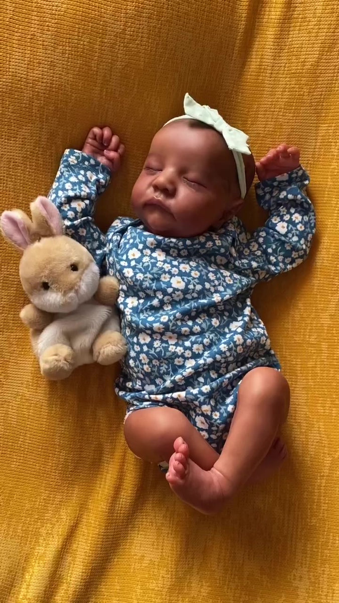 19 inch Sleeping Lifelike Reborn Baby Dolls Levi Black Skin African Am ...