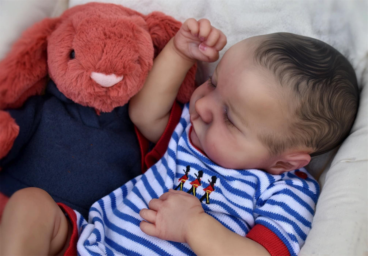 Realistic Reborn Baby Doll Newborn Lifelike Fake Baby Levi Sleeping Ba ...